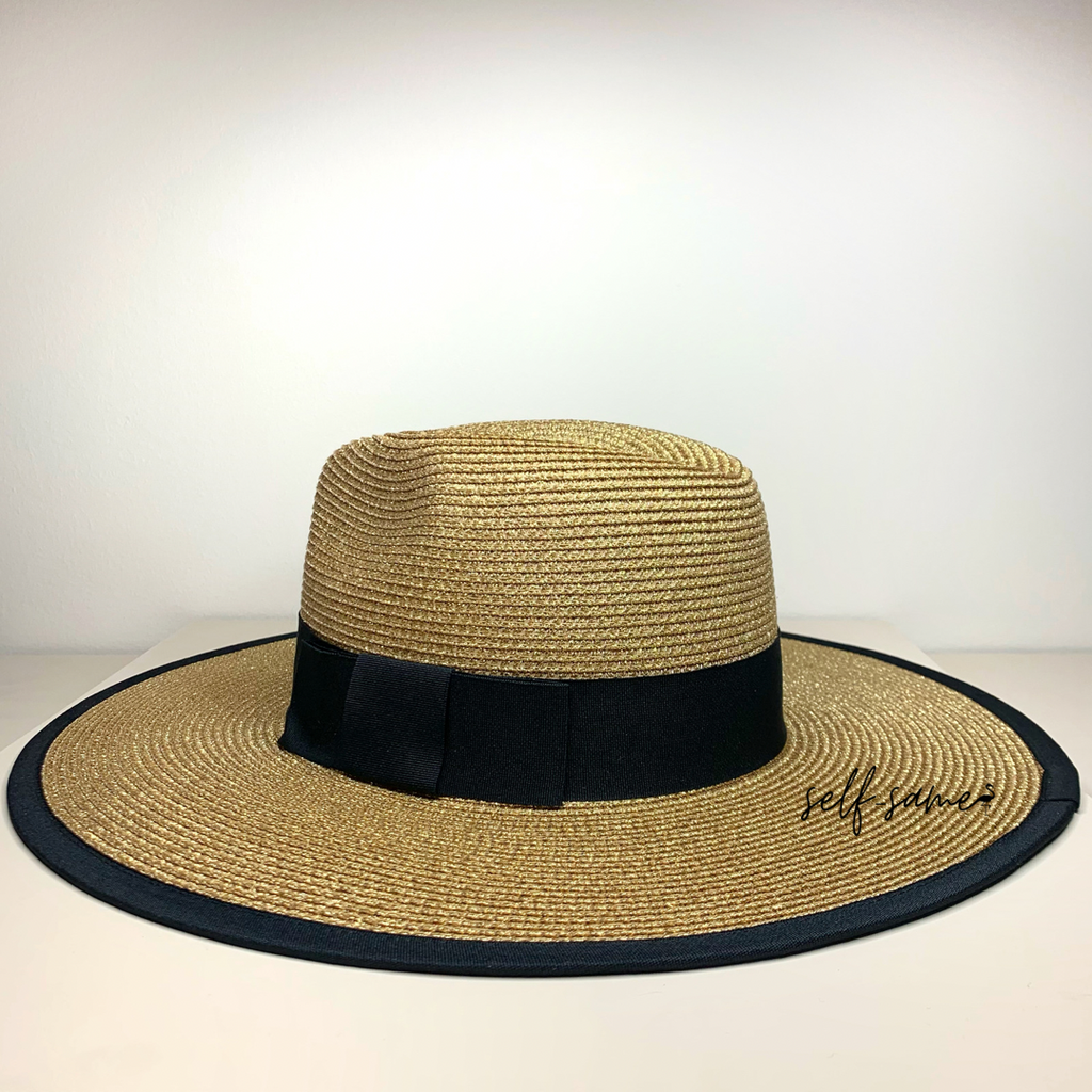 metallic gold straw sun hat – Self-same